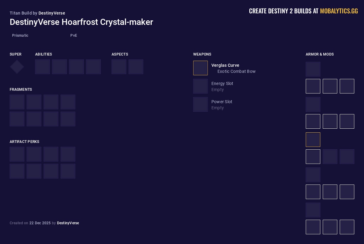 DestinyVerse Hoarfrost Crystal-maker - Destiny 2 Prismatic Titan Build ...