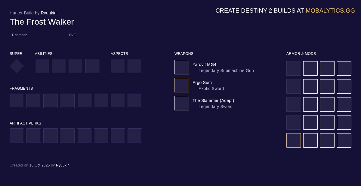 The Frost Walker - Destiny 2 Prismatic Hunter Build by Ryuukin