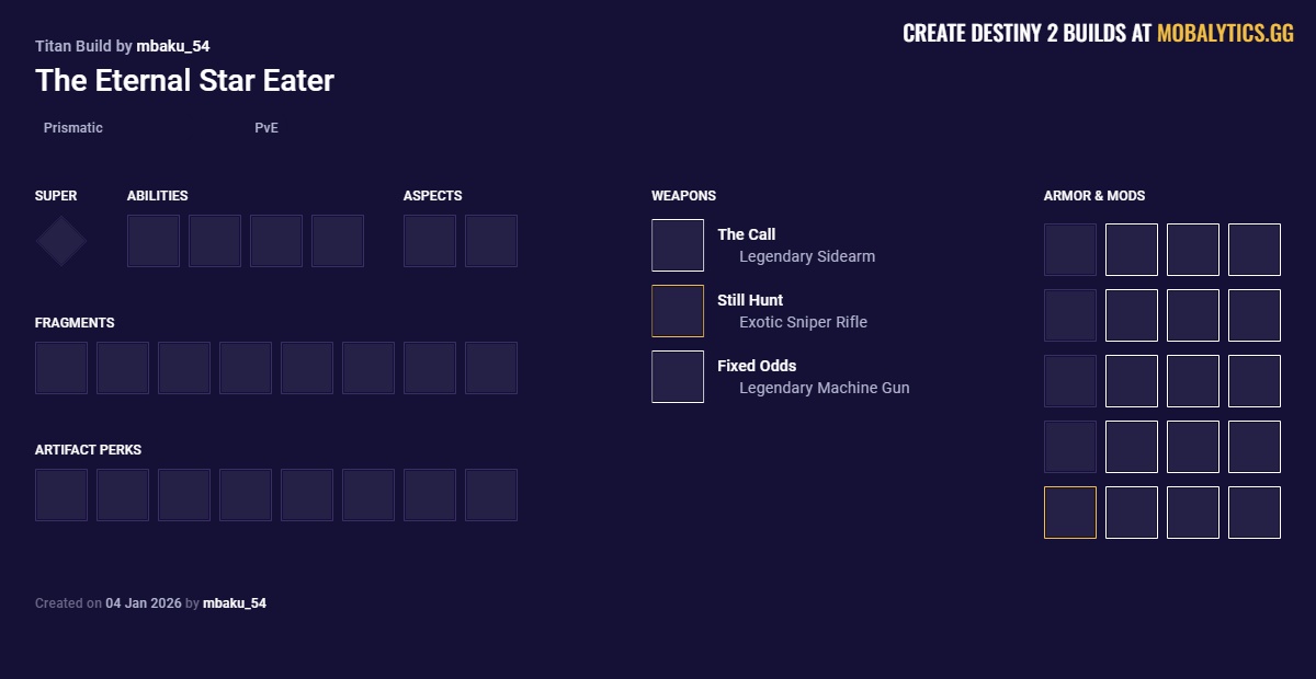 The Eternal Star Eater - Destiny 2 Prismatic Titan Build by mbaku_54
