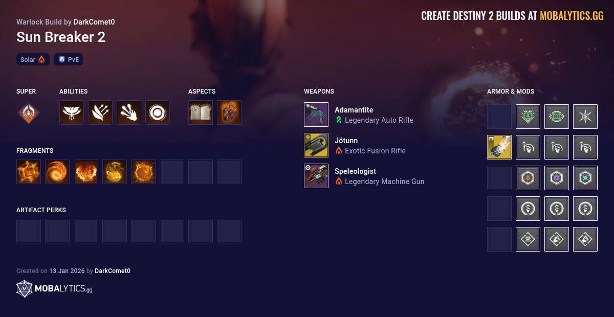 Sun Breaker 2 - Destiny 2 Solar Warlock Build by DarkComet0