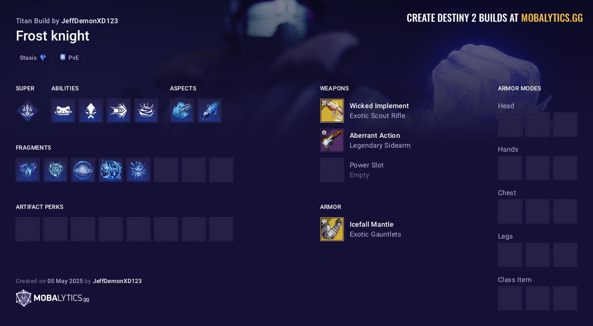 Frost knight - Destiny 2 Stasis Titan Build by JeffDemonXD123