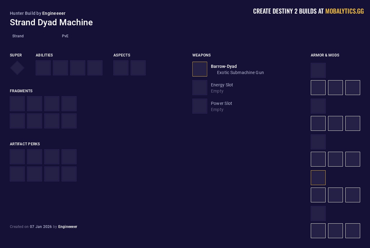 Strand Dyad Machine - Destiny 2 Strand Hunter Build by Engineeeer