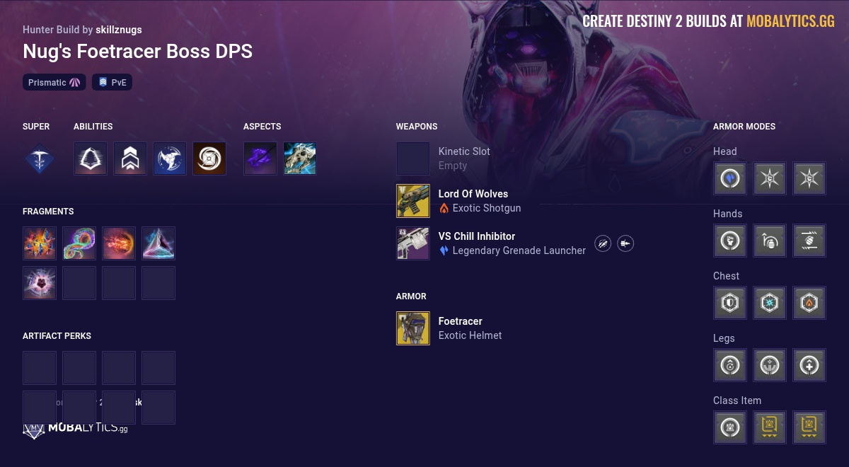 Nug's Foetracer Boss DPS - Destiny 2 Prismatic Hunter Build by Nugs