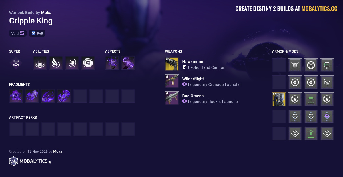 Cripple King - Destiny 2 Void Warlock Build by Moka
