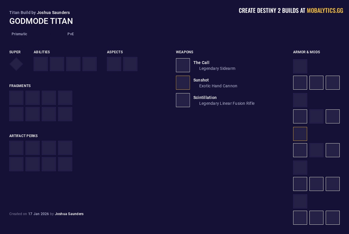GODMODE TITAN - Destiny 2 Prismatic Titan Build by Joshua Saunders