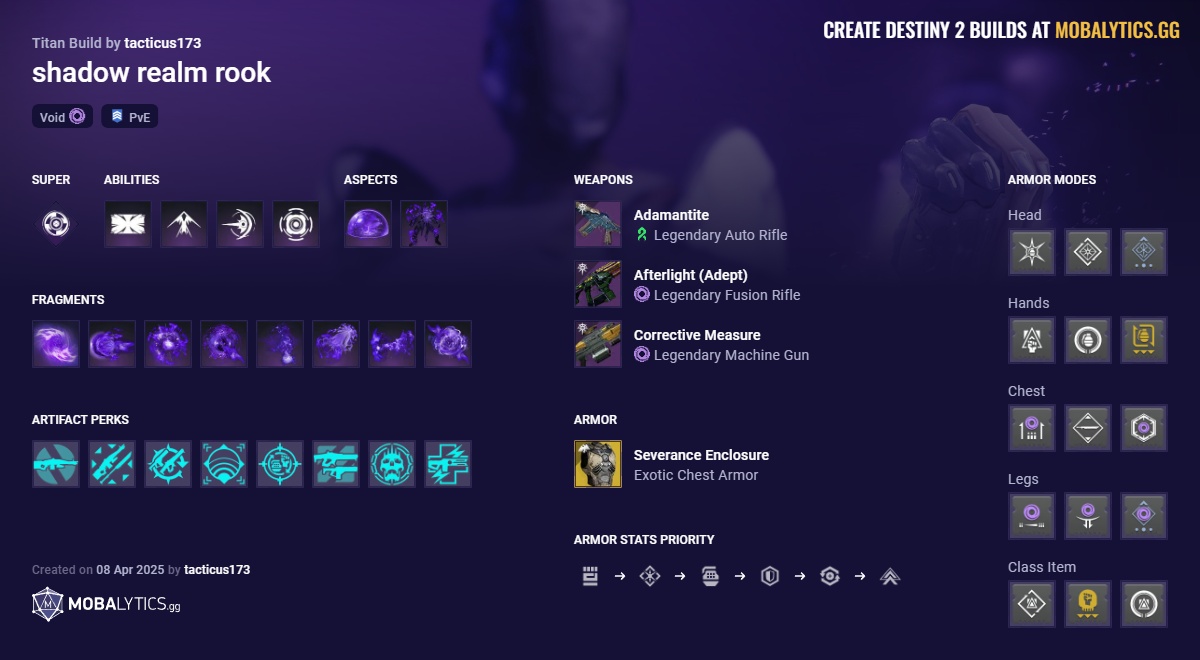 shadow realm rook - Destiny 2 Void Titan Build by tacticus173