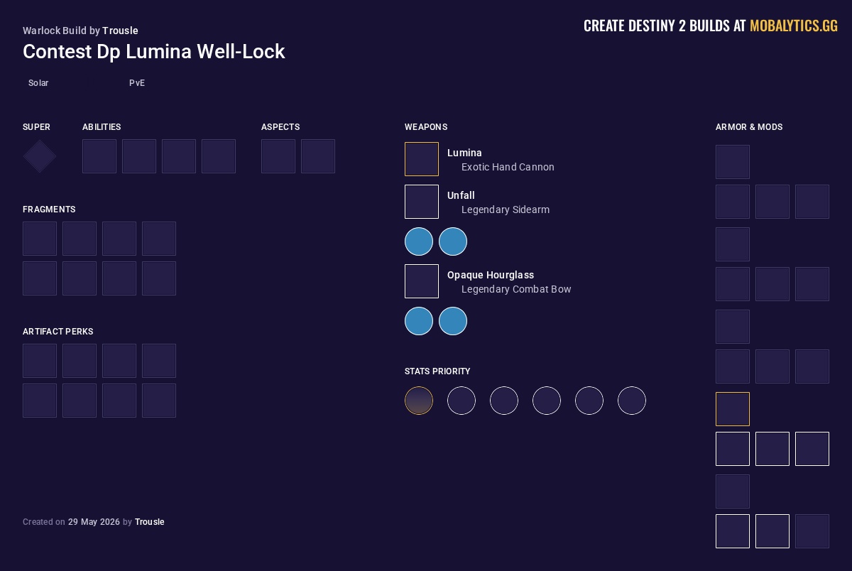 Contest Dp Lumina Well-Lock - Destiny 2 Solar Warlock Build by Trousle