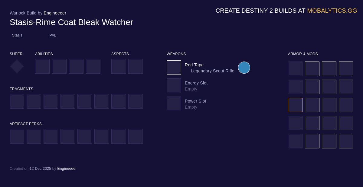 Stasis-Rime Coat Bleak Watcher - Destiny 2 Stasis Warlock Build by ...