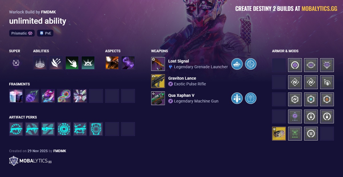 unlimited ability - Destiny 2 Prismatic Warlock Build by FMDMK