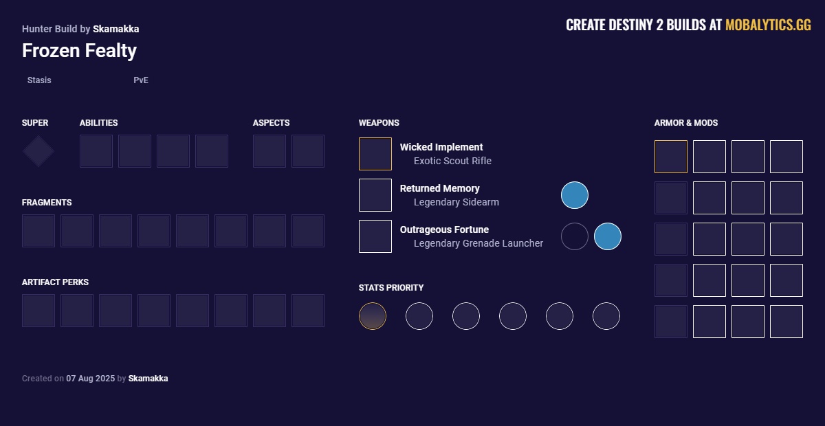 Frozen Fealty - Destiny 2 Stasis Hunter Build by Skamakka