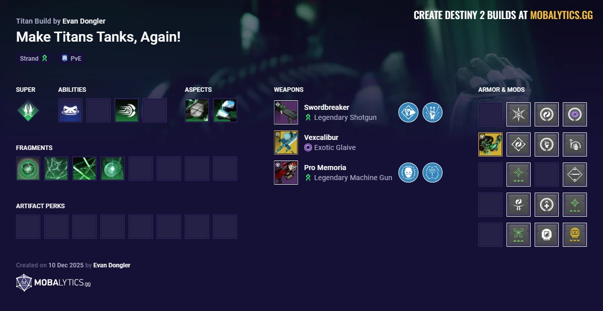 Make Titans Tanks, Again! - Destiny 2 Strand Titan Build by Evan Dongler