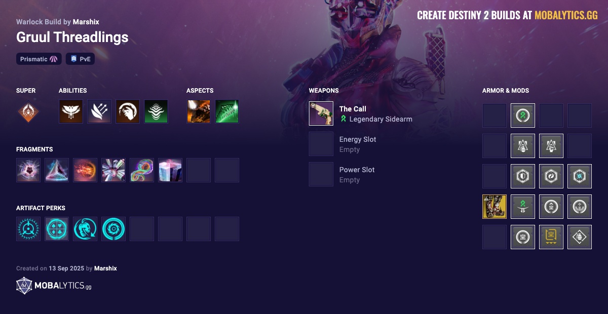 Gruul Threadlings - Destiny 2 Prismatic Warlock Build by Marshix