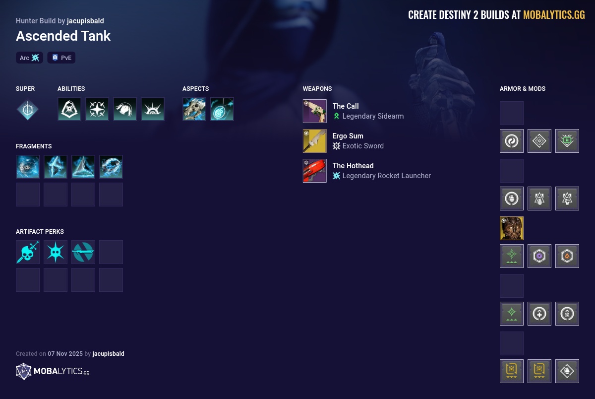 Ascended Tank - Destiny 2 Arc Hunter Build by jacupisbald