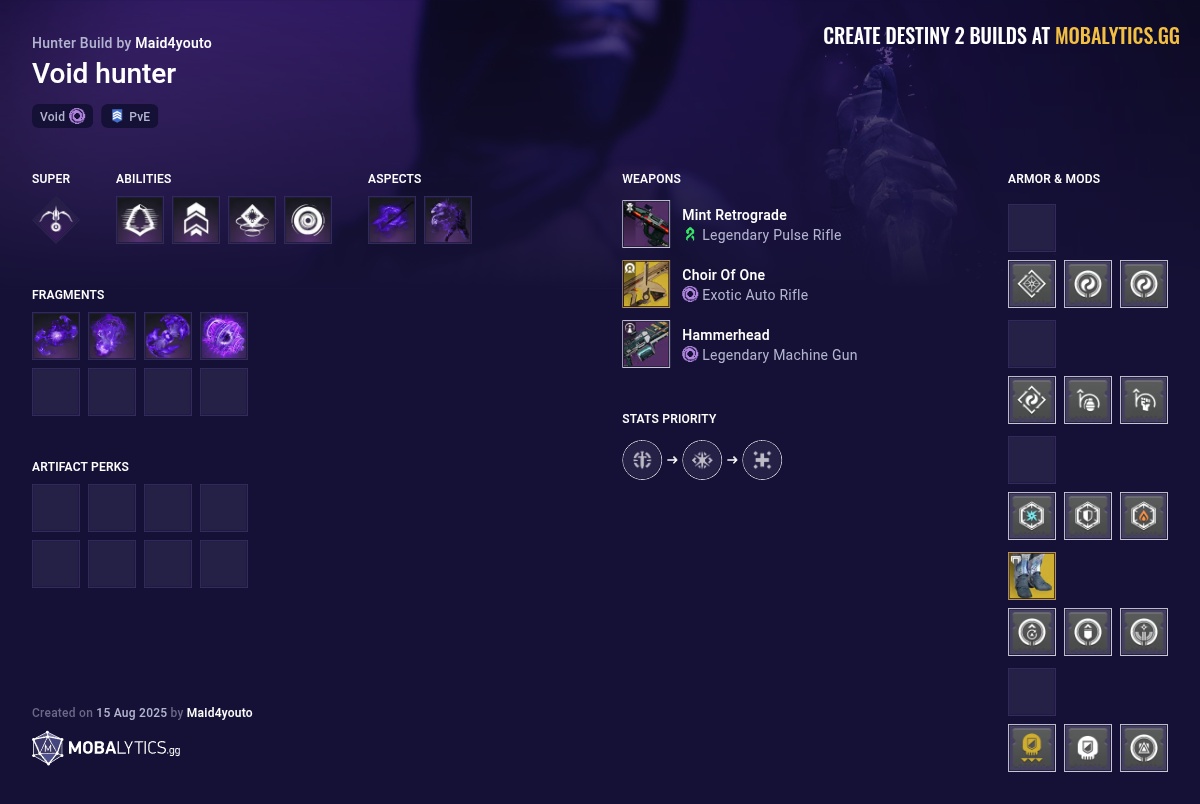 Void hunter - Destiny 2 Void Hunter Build by Maid4youto