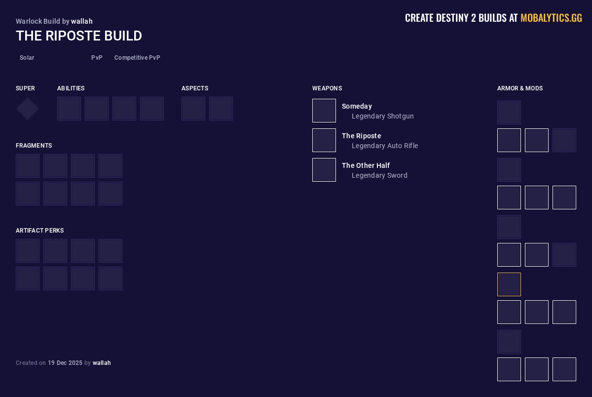 THE RIPOSTE BUILD - Destiny 2 Warlock Build for PvP - Mobalytics