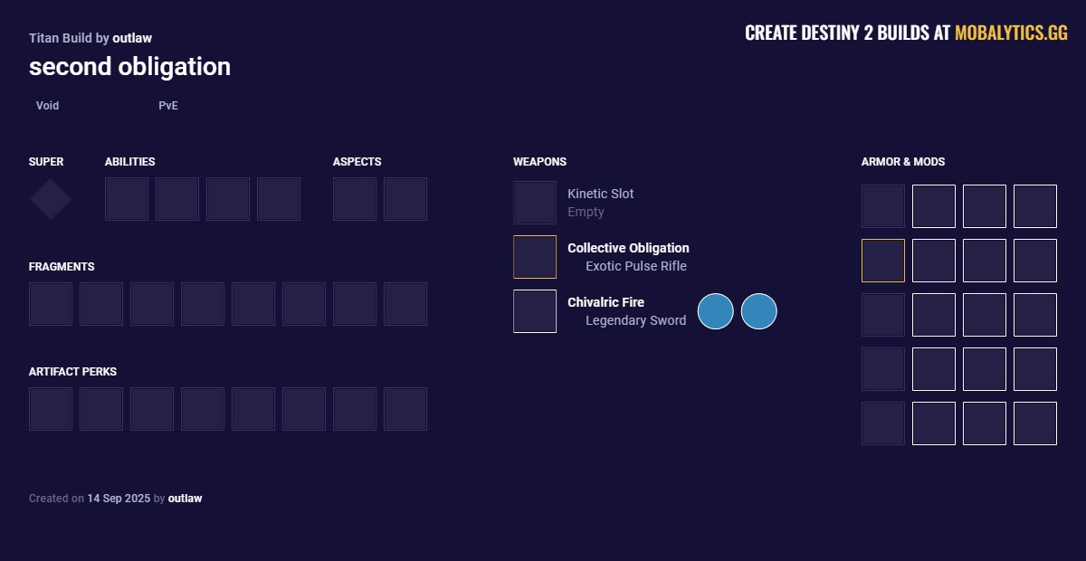 second obligation - Destiny 2 Void Titan Build by outlaw