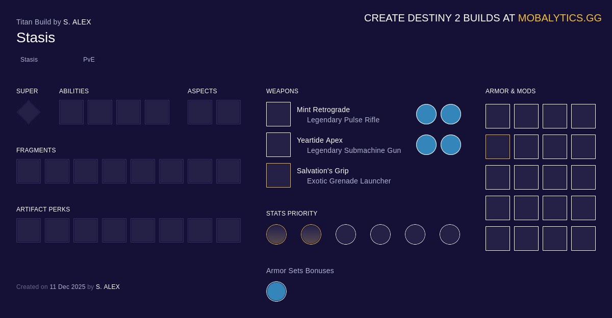 Stasis - Destiny 2 Stasis Titan Build by S. ALEX