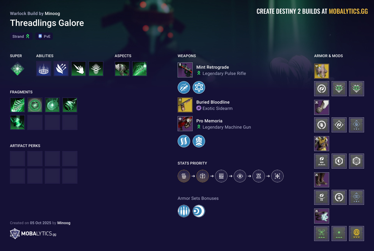 Threadlings Galore - Destiny 2 Strand Warlock Build by Minoog