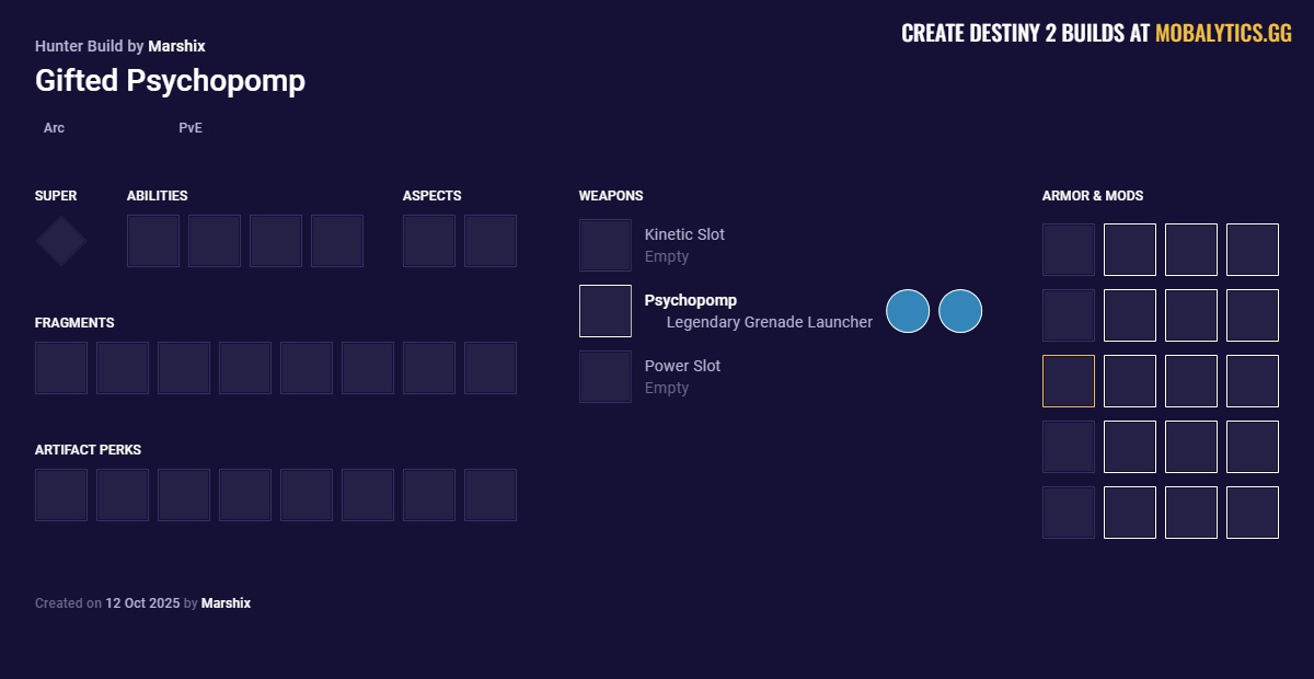 Gifted Psychopomp - Destiny 2 Arc Hunter Build by Marshix