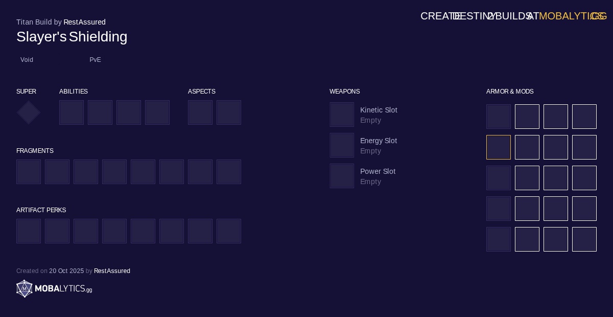 Slayer's Shielding - Destiny 2 Void Titan Build by RestAssured