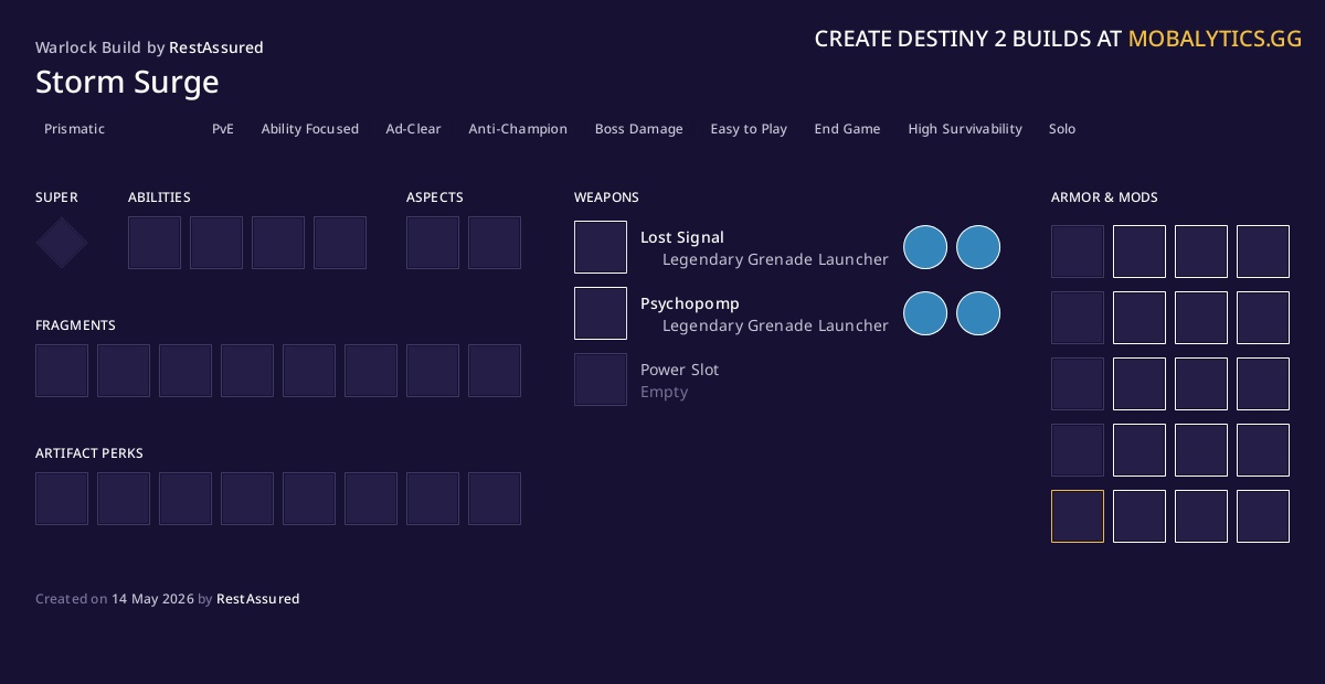 Storm Surge - Destiny 2 Warlock Build for PvE - Mobalytics