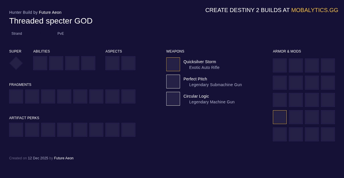 Threaded specter GOD - Destiny 2 Strand Hunter Build by Future Aeon
