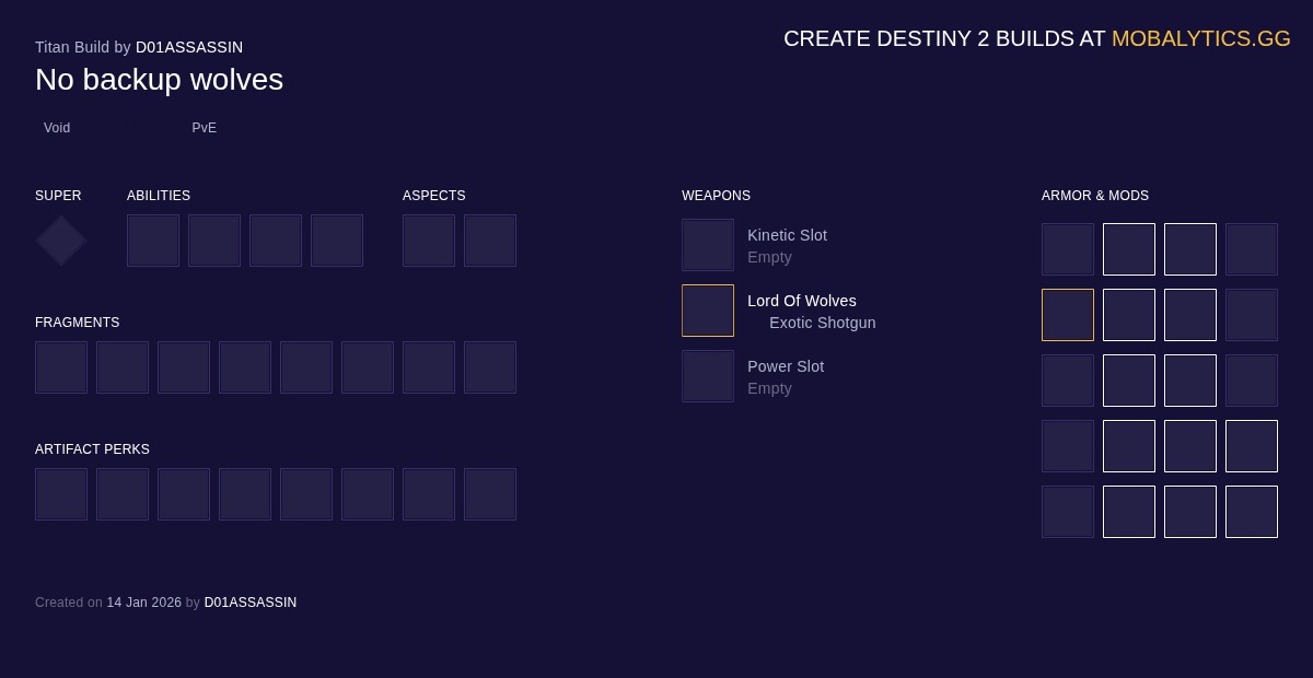 No backup wolves - Destiny 2 Void Titan Build by D01ASSASSIN