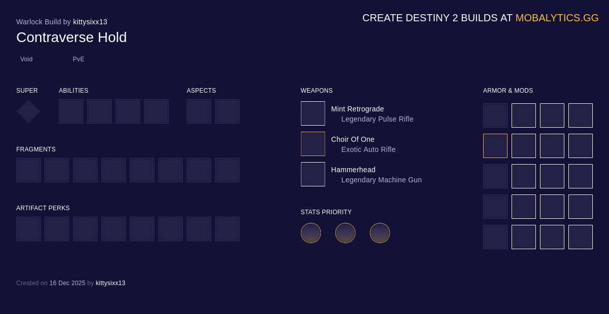 Contraverse Hold - Destiny 2 Void Warlock Build by kittysixx13