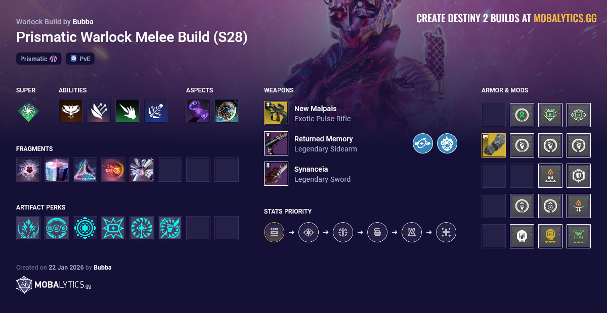 Prismatic Warlock Melee Build (S28) - Destiny 2 Prismatic Warlock Build ...