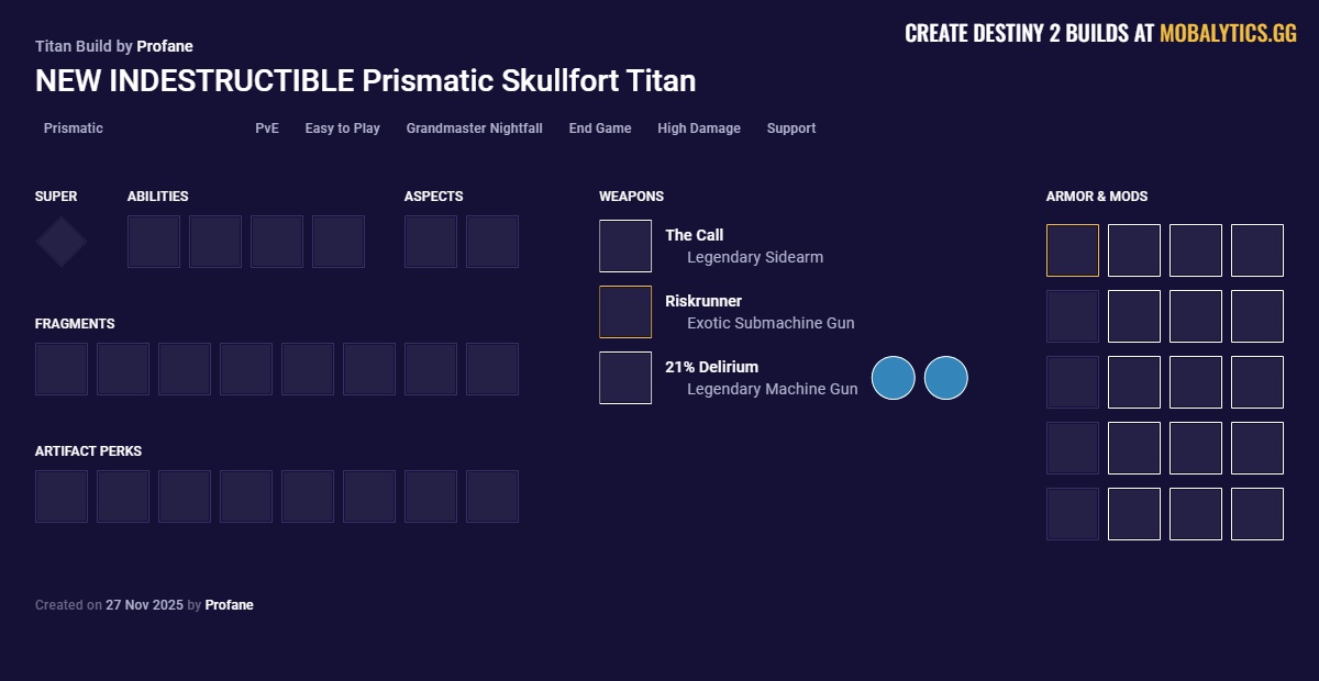 NEW INDESTRUCTIBLE Prismatic Skullfort Titan - Destiny 2 Titan Build ...