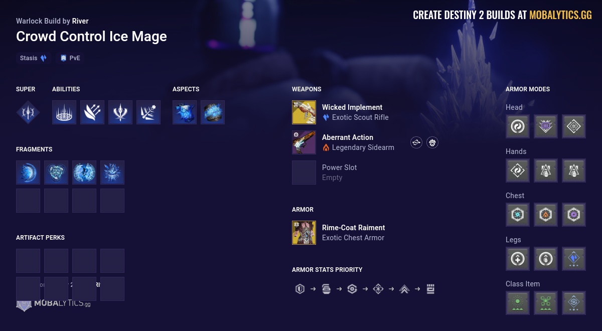 Crowd Control Ice Mage - Destiny 2 Stasis Warlock Build by River