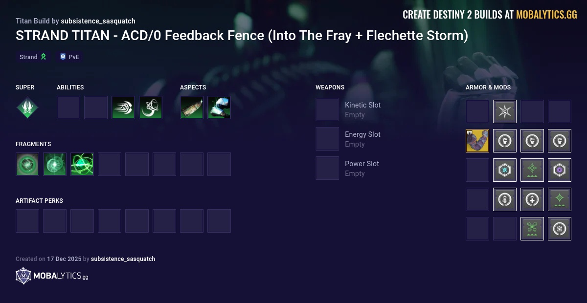 STRAND TITAN - ACD/0 Feedback Fence (Into The Fray + Flechette Storm ...