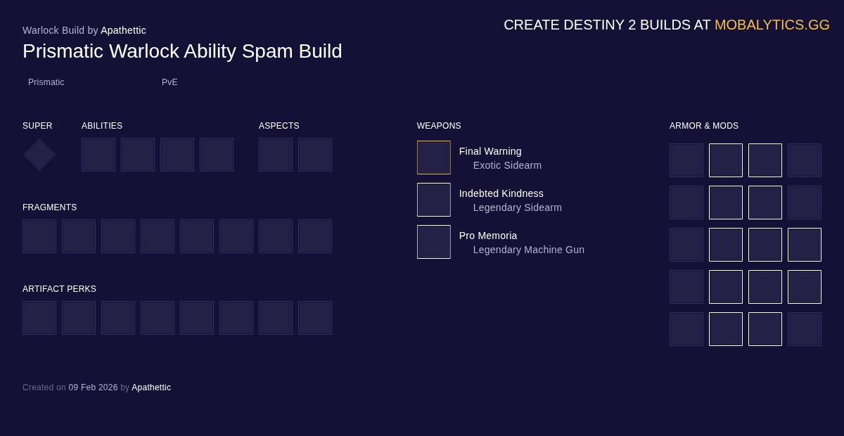 Prismatic Warlock Ability Spam Build - Destiny 2 Prismatic Warlock ...