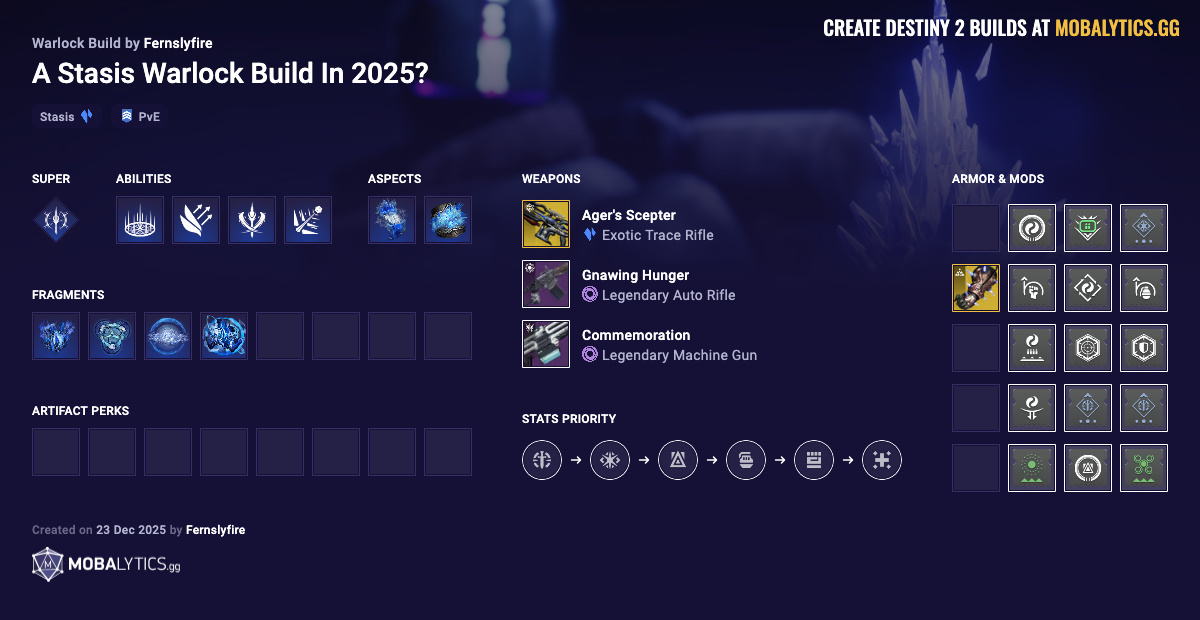 A Stasis Warlock Build In 2025? - Destiny 2 Stasis Warlock Build by ...