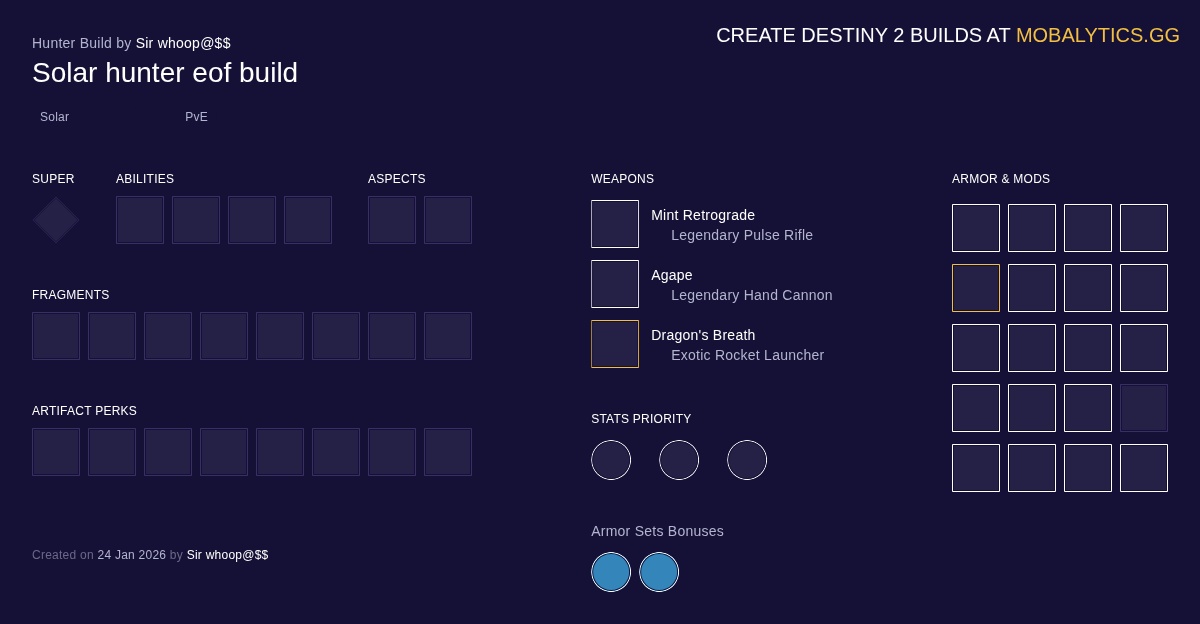Solar hunter eof build - Destiny 2 Solar Hunter Build by Sir whoop@$