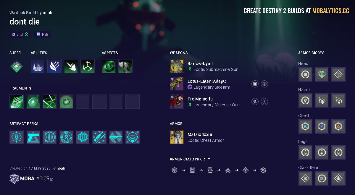 dont die - Destiny 2 Strand Warlock Build by noah