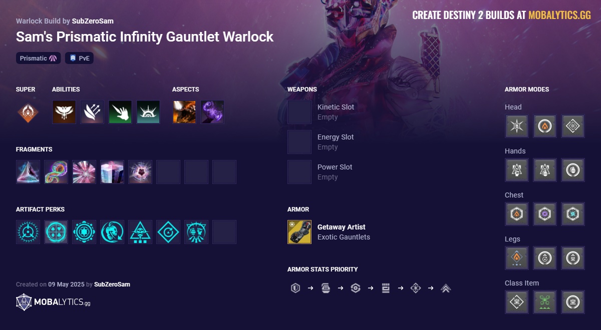 Sam's Prismatic Infinity Gauntlet Warlock - Destiny 2 Prismatic Warlock ...