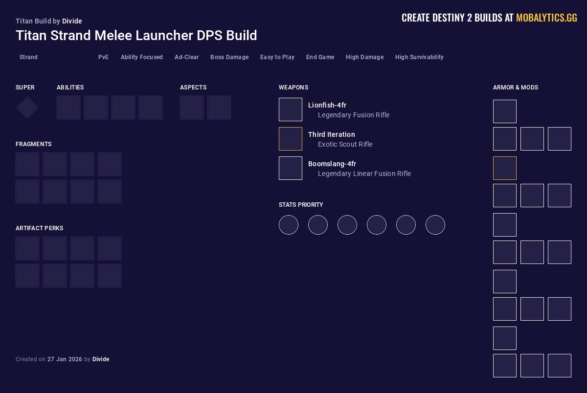 Titan Strand Melee Launcher DPS Build - Destiny 2 Titan Build for PvE ...