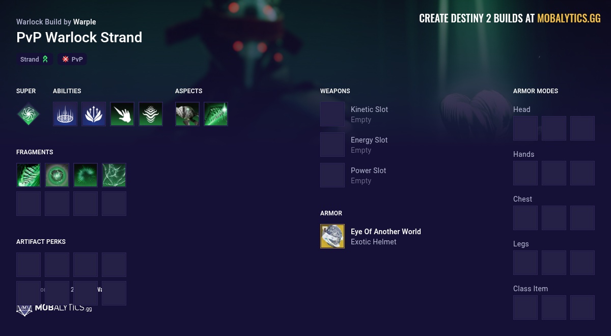 PvP Warlock Strand - Destiny 2 Strand Warlock Build by Warple