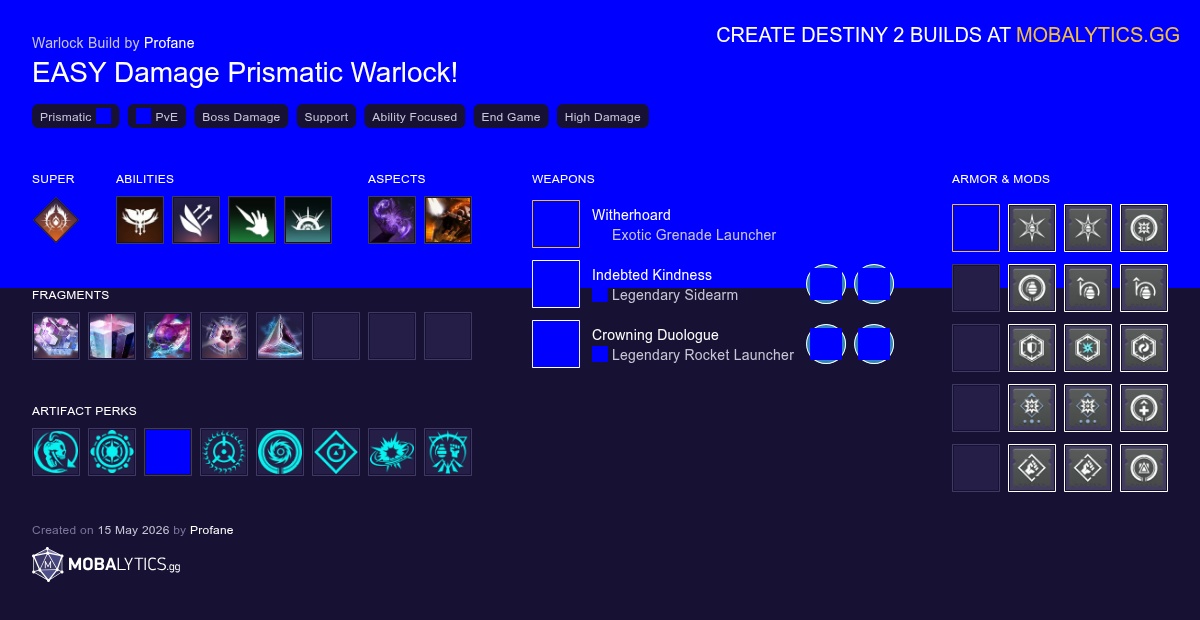 EASY Damage Prismatic Warlock! - Destiny 2 Warlock Build for PvE ...