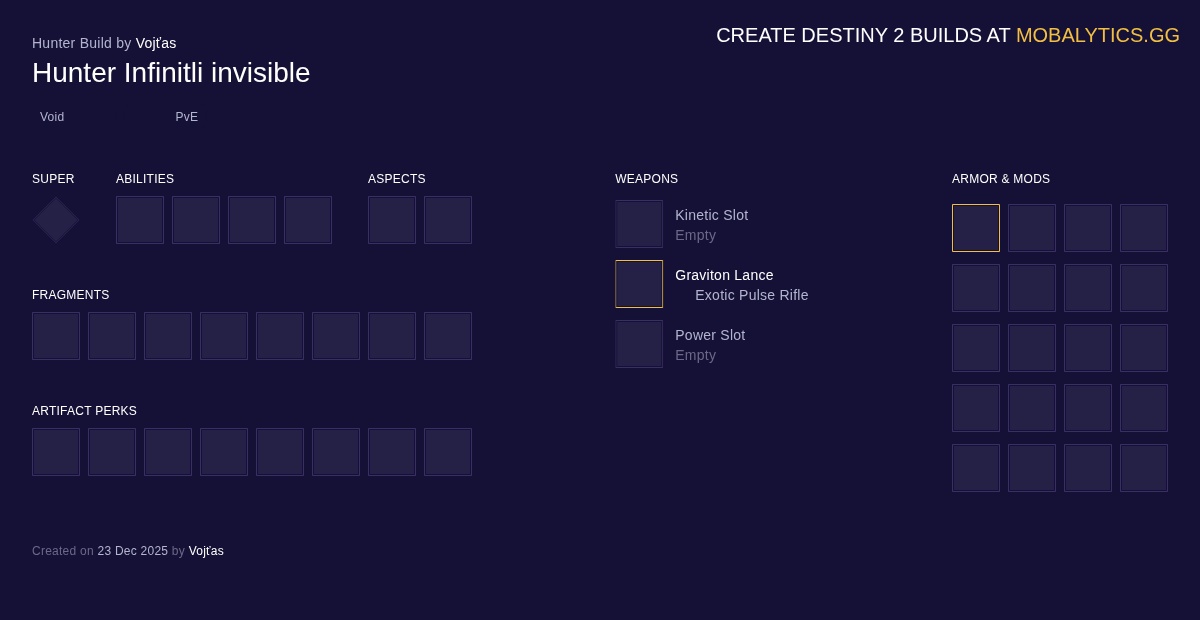 Hunter Infinitli invisible - Destiny 2 Void Hunter Build by Vojťas