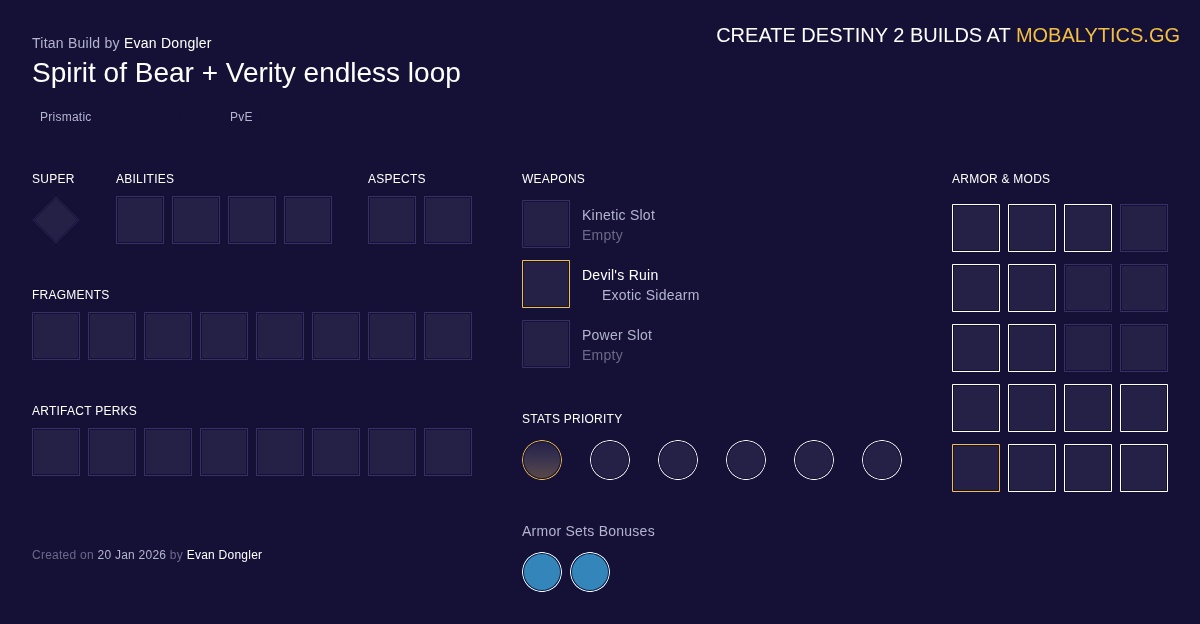 Spirit of Bear + Verity endless loop - Destiny 2 Prismatic Titan Build ...
