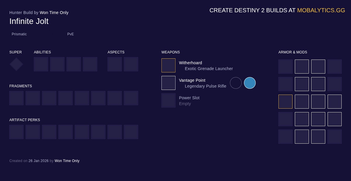 Infinite Jolt - Destiny 2 Prismatic Hunter Build by Won Time Only