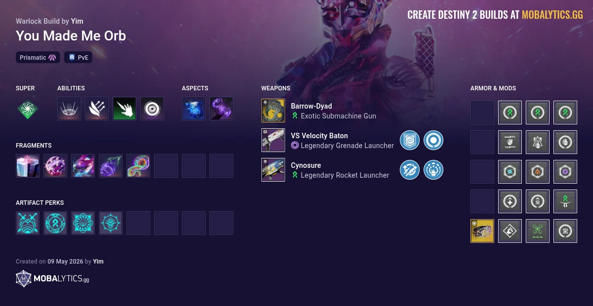 You Made Me Orb - Destiny 2 Prismatic Warlock Build by Yim
