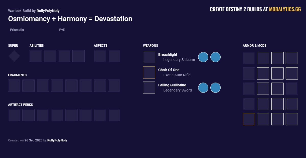 Osmiomancy + Harmony = Devastation - Destiny 2 Prismatic Warlock Build ...