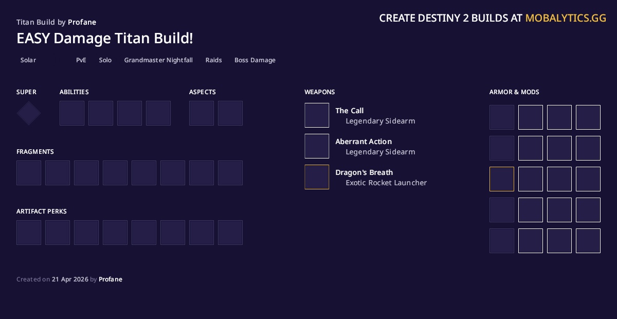 EASY Damage Titan Build! - Destiny 2 Titan Build for PvE - Mobalytics