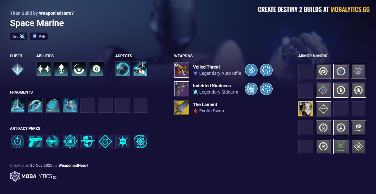 Space Marine - Destiny 2 Arc Titan Build by WeaponiedHero7