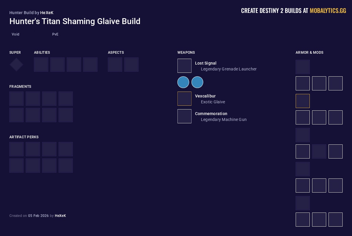Hunter's Titan Shaming Glaive Build - Destiny 2 Void Hunter Build by HeXeK