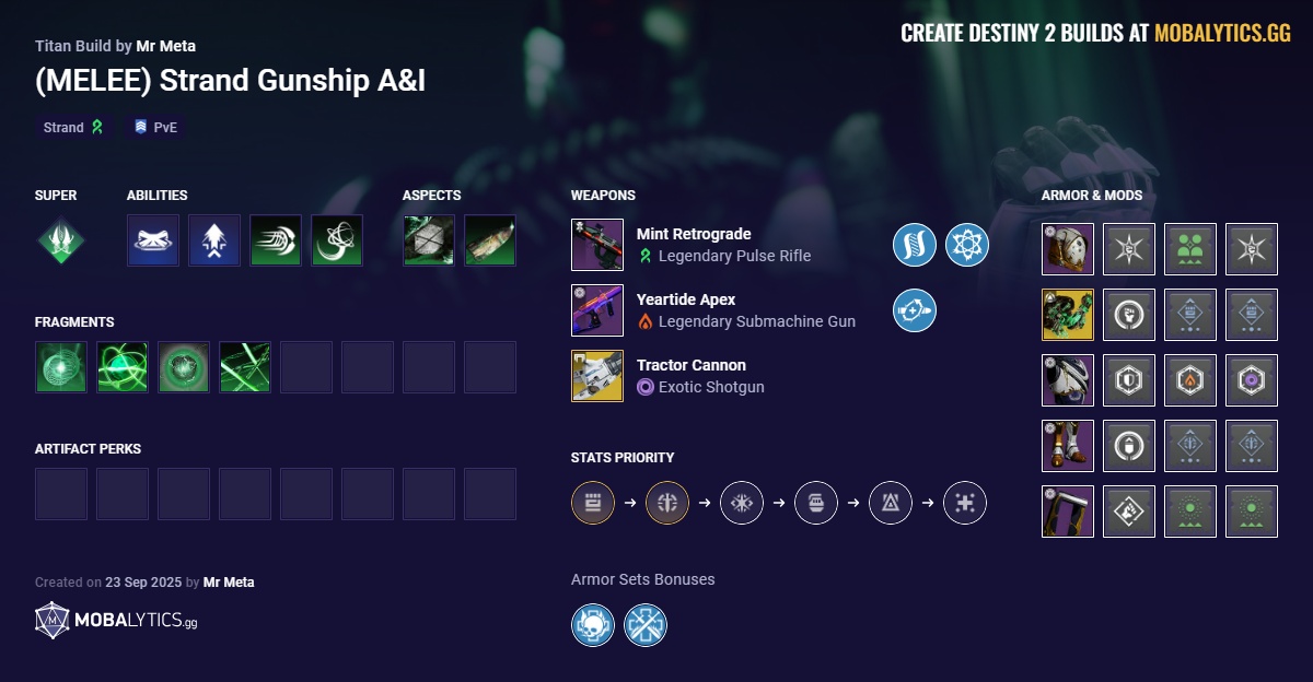 (MELEE) Strand Gunship A&I - Destiny 2 Strand Titan Build by Mr Meta
