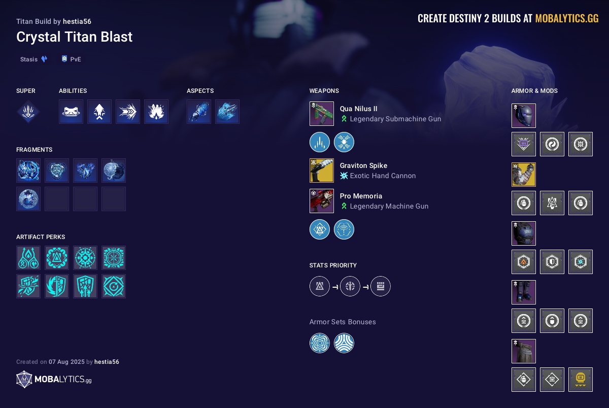 Crystal Titan Blast - Destiny 2 Stasis Titan Build by hestia56